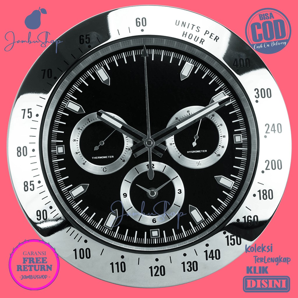 Jual Jam Dinding Quartz Minimalis Silver Rolex TT-60-2 Hiasan Dinding ...