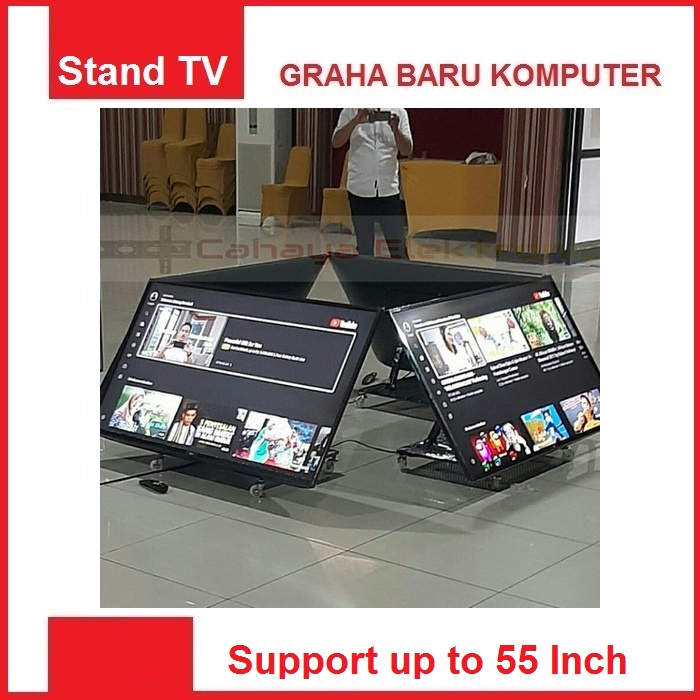 Jual Bracket Stand TV Monitor Meja Meeting Panggung Hingga 55 Inch ...