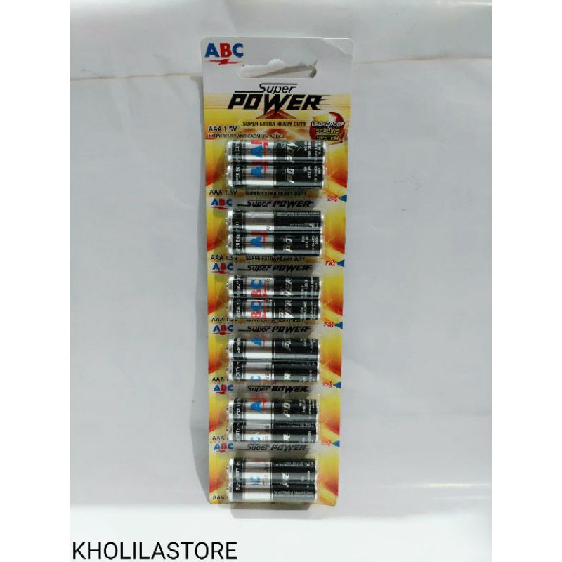 Jual Baterai ABC Remote AAA Super Power 1.5V isi 12 pcs | Shopee Indonesia