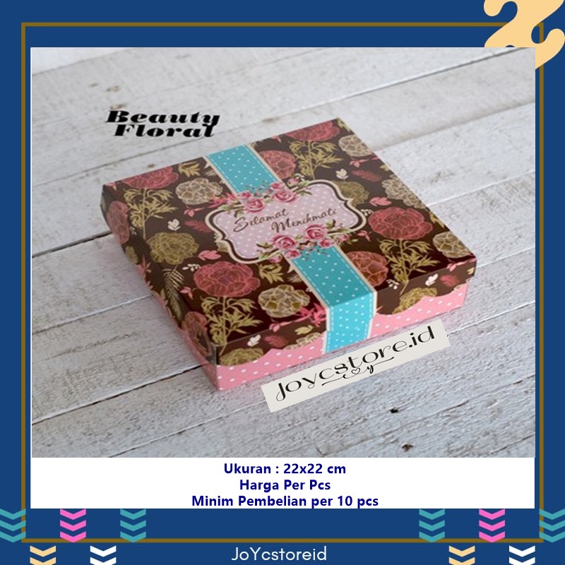 Jual Dus Nasi R10 Beauty FLORAL Kotak Nasi R10B 22x22 Box Nasi/ Box Kue ...