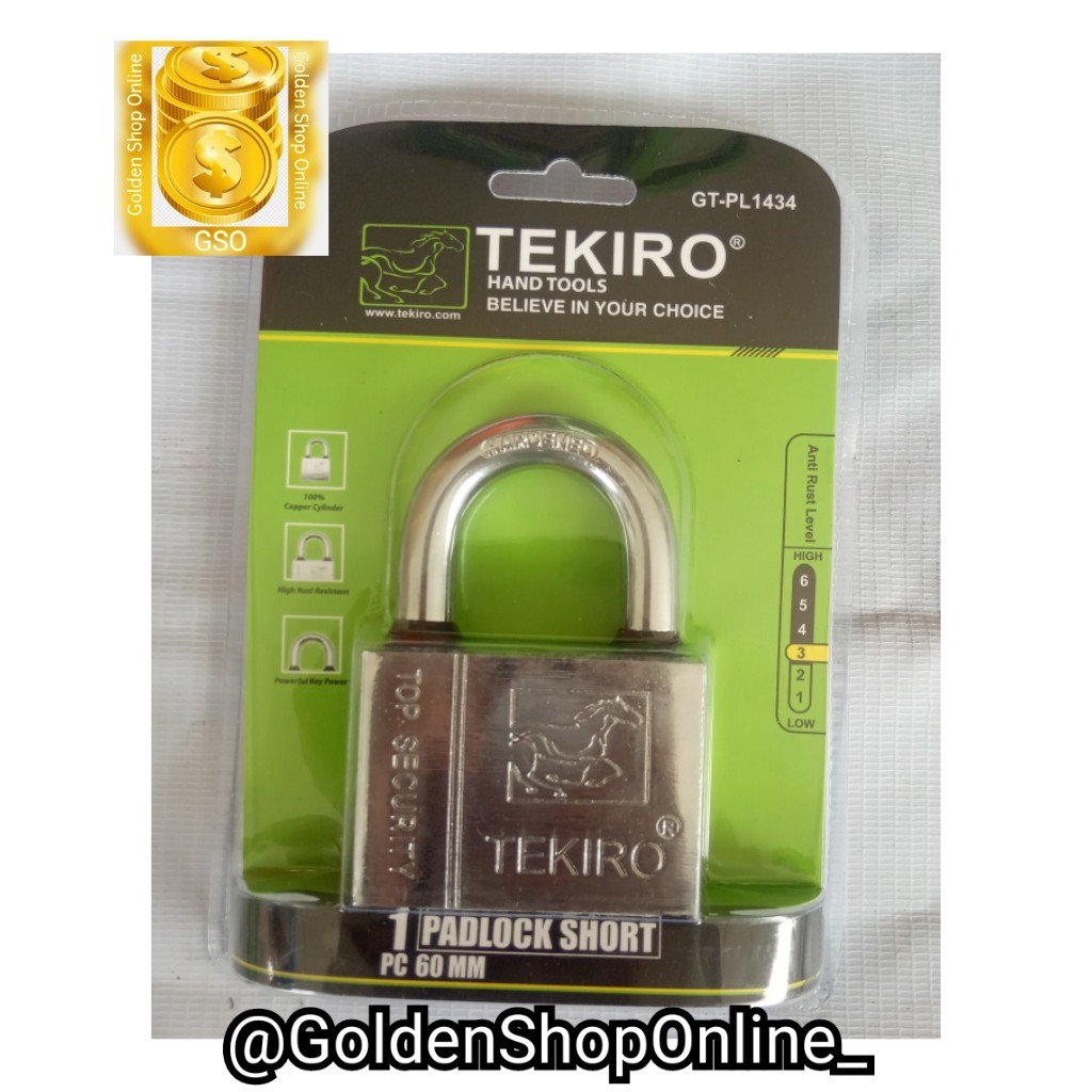 Jual Gembok Leher Pendek Tipe Kotak 60mm Tekiro | Shopee Indonesia