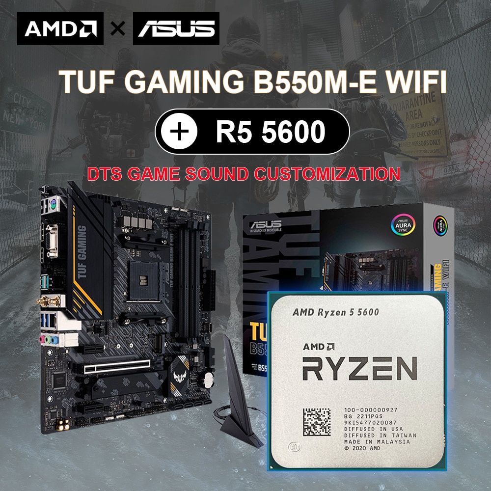 Jual PREORDER AMD Ryzen 5 5600 R5 5600 CPU + ASUS TUF GAMING B550M-E (WI-FI) Motherboard Micro ...