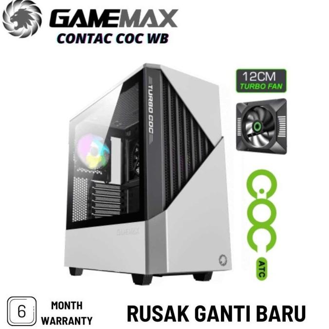 Jual GAMEMAX PC CASE CONTAC COC GAMING PC CASE WITH COC FAN & PWM - WB ...