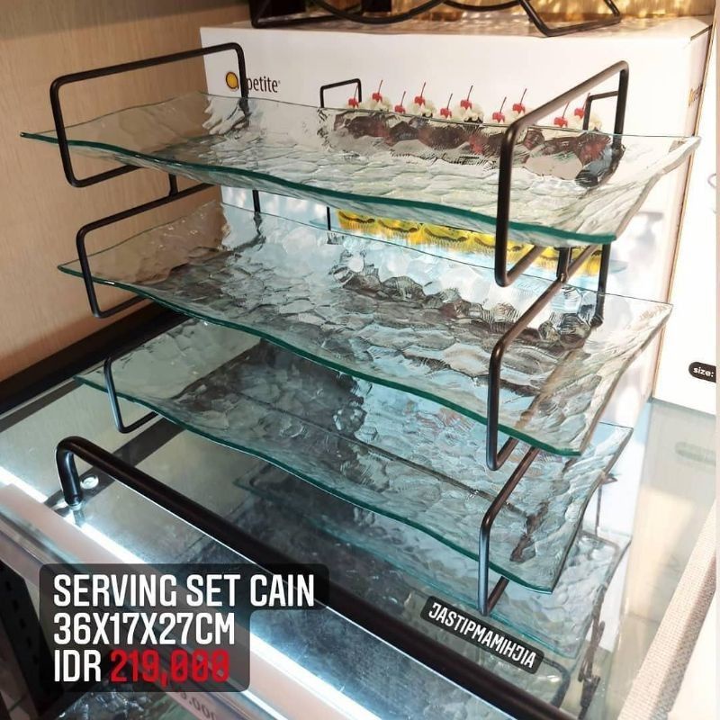 Jual SERVING GLASS CAIN TRAY 3 TIERS - TEMPAT CUPCAKE - TEMPAT KUE ...