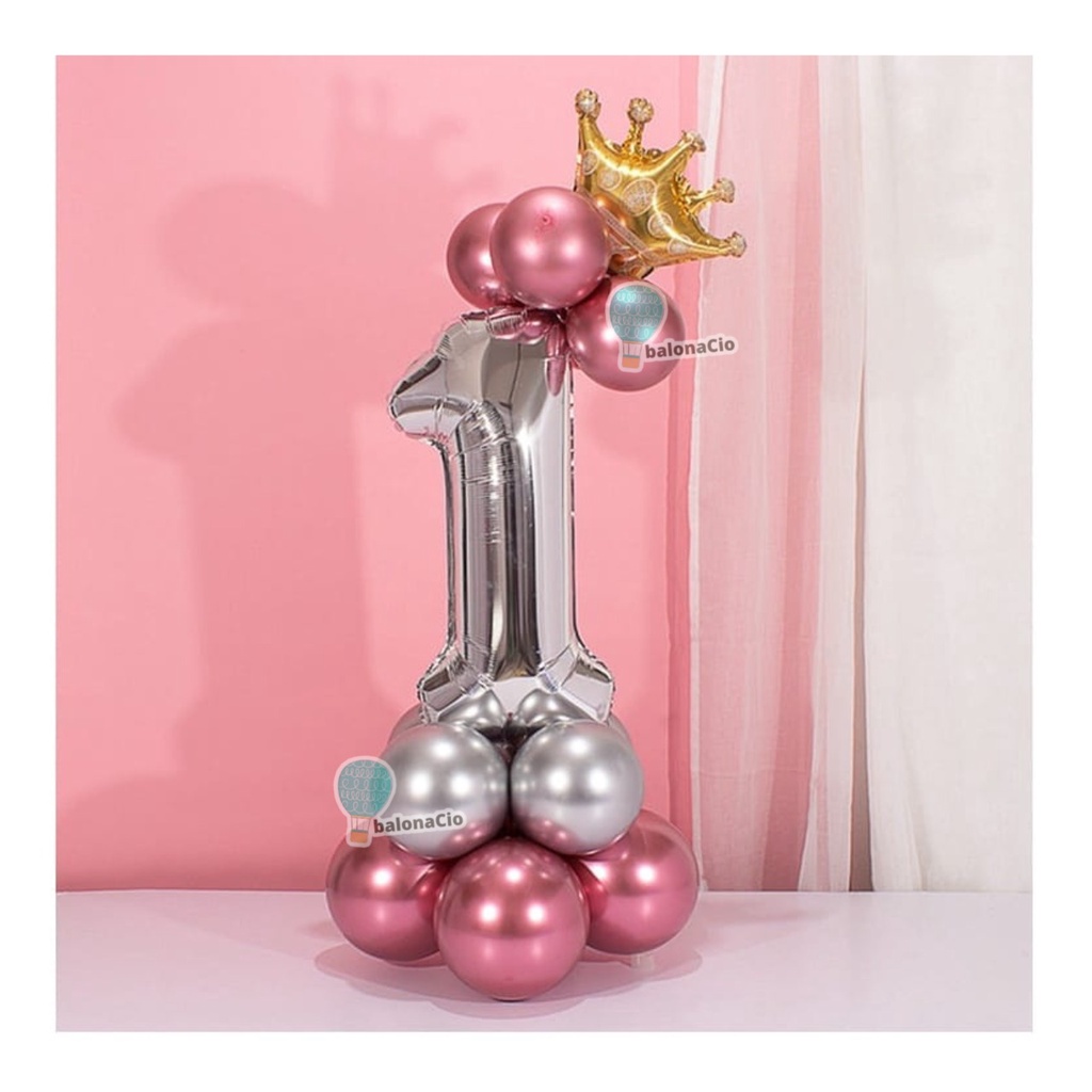 Jual STANDING DIY ANGKA PINK CHROME DEKORASI/DEKORASI ULANG TAHUN/BALON ...