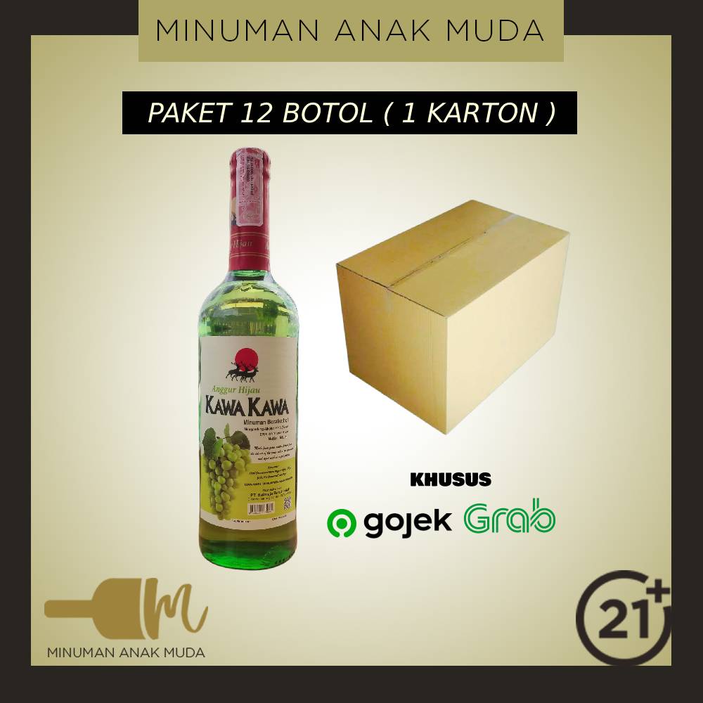 Jual Anggur Hijau Kawa Kawa 600ml 1 Karton ( Gojek / Grab ) | Shopee ...
