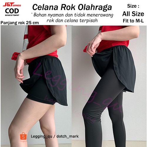 Jual Celana Legging Rok Pendek Olahraga Jogging Zumba Bahan Spandex Terpisah Tidak Menerawang ...