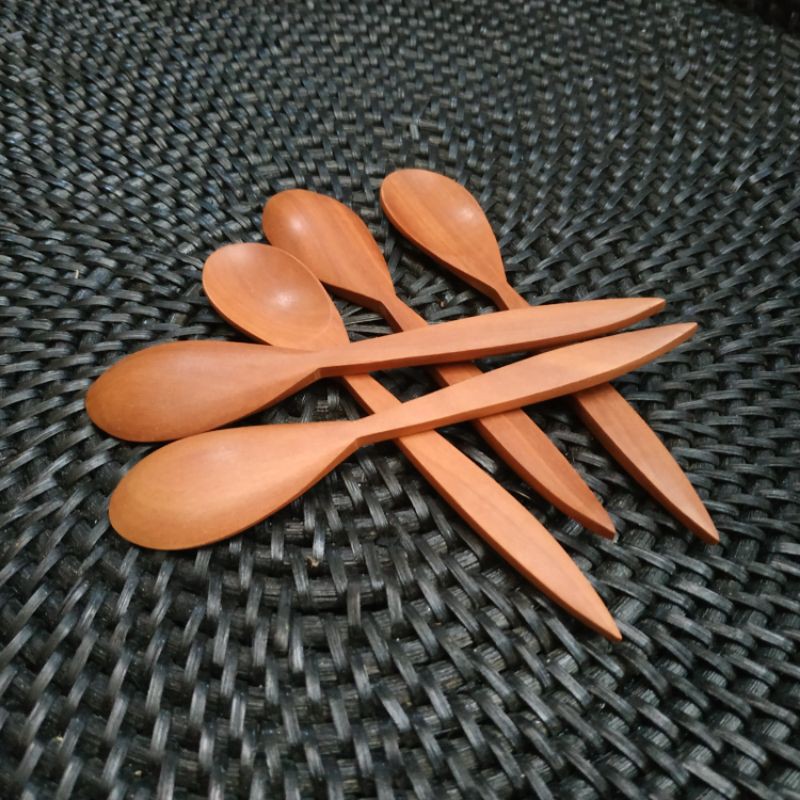 Jual Sendok Teh Kayu Kecil Wooden Dessert Tea Spoon Sendok Gula Kopi ...