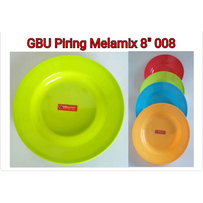 Jual GBU Plast Piring Melamix 8inch 008 | Shopee Indonesia