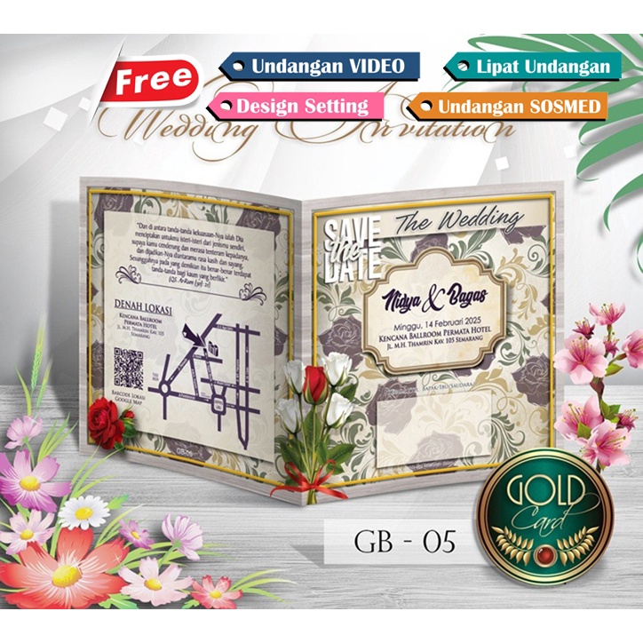 Jual Undangan Pernikahan Murah Tipe Gold B - 05 / Kertas Undangan Murah ...