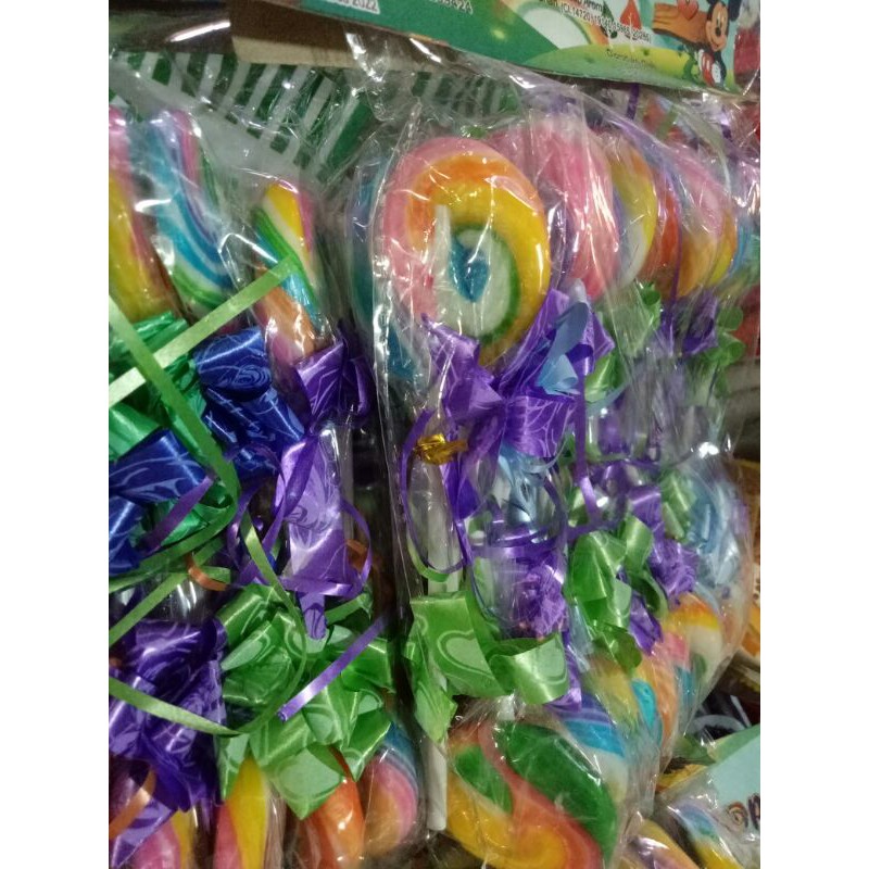 Jual permen valentine lollipop pita permen manis cantik permen pelangi ...