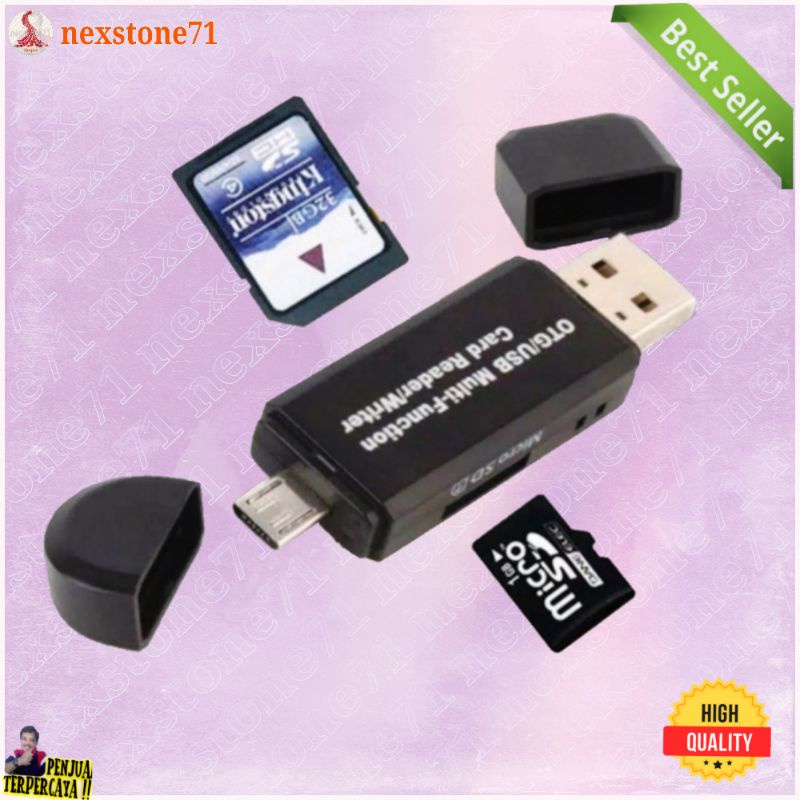 Jual Adapter Card Reader Micro USB OTG to USB 2.0 SD/Micro SD | Shopee Indonesia