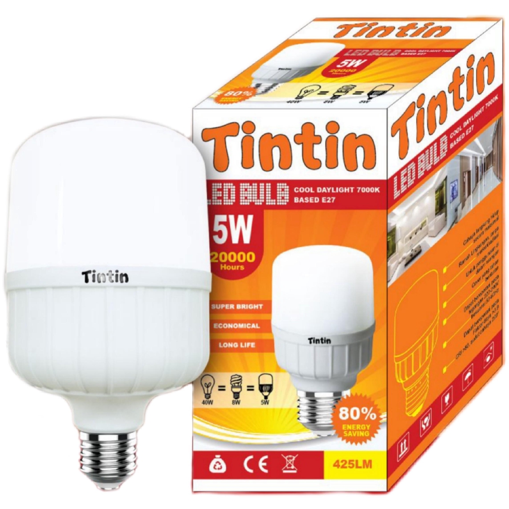 Jual Tintin Lampu LED 5 Watt Super Terang Dengan Cahaya LED Paket 10 ...