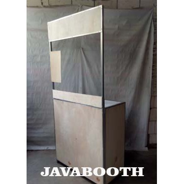 Jual stand booth jualan lipat portable atap polos ambalan tatakan depan ...