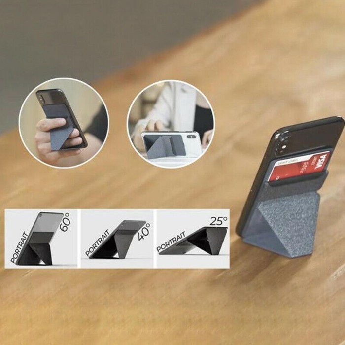 Jual Micro Invisible Card Wallet Slot Kartu Phone Stand Foldaway Mirip ...