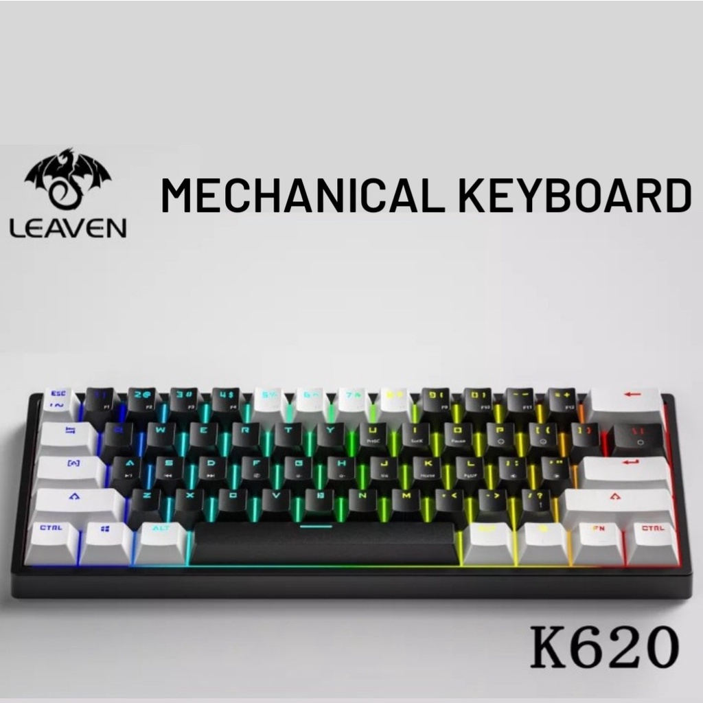 Jual Keyboard K 620 Leaven Mechanical Gaming RGB Type-C Blue Switch Red Switch | Shopee Indonesia