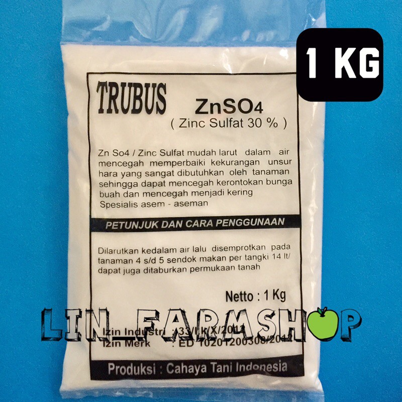 Jual TRUBUS ZNSO4 1 KG ( Zinc Sulfat 30% ) | Shopee Indonesia