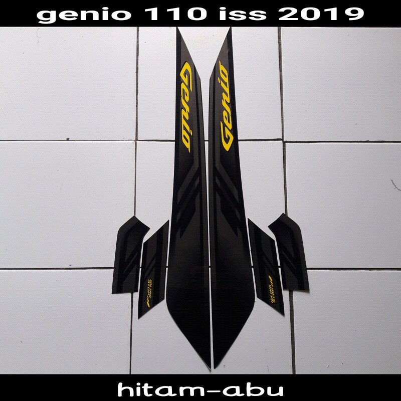 Jual Stiker Motor Genio 110 Iss Tahun 2019 hitam-abu | Shopee Indonesia