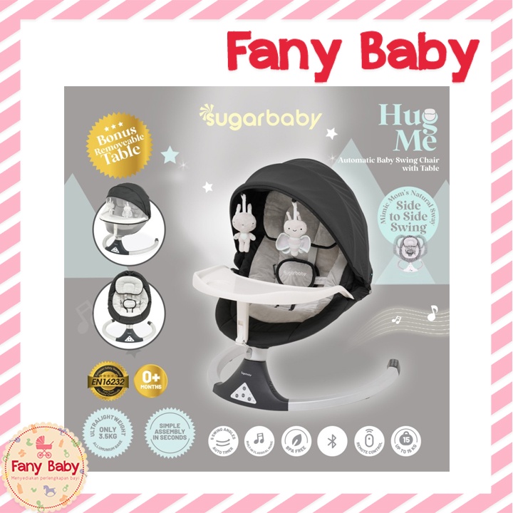 Jual SUGAR BABY AUTOMATIC BABY SWING CHAIR WITH TABLE " HUG ME ...