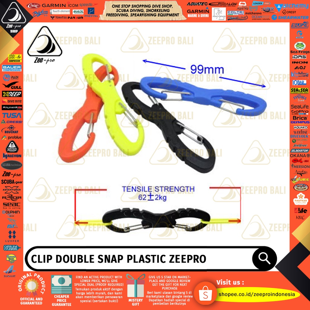 Jual Double Ended Double Snap Ender Clip Dual Head Plastic Plastik ...