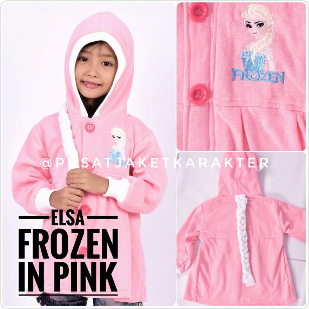 Jual JAKET ANAK LUCU KARAKTER KARTUN ELSA FROZEN IN PINK KUPLUK (KEPANG ...