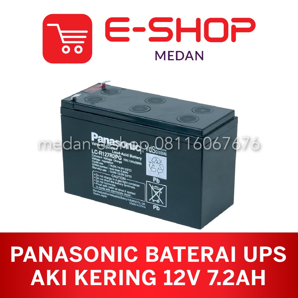 Jual Battery kering 12V Panasonic 7.2Ah Baterai Aki UPS Original Asli ...