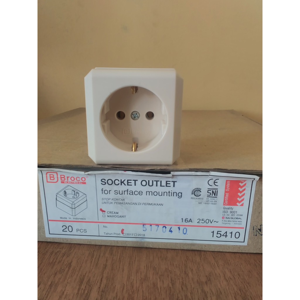 Jual Stop Kontak OB Outbow Broco 1 lubang single | Shopee Indonesia