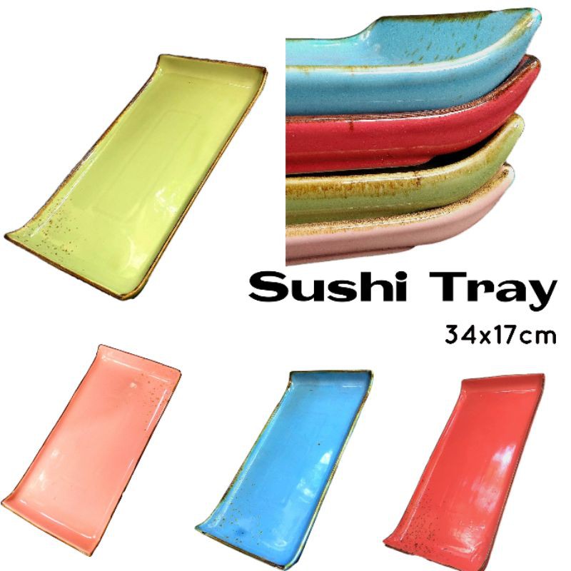 Jual RUSTIC Sushi Tray / Sushi Plate / Serving Plate / Piring Saji ...
