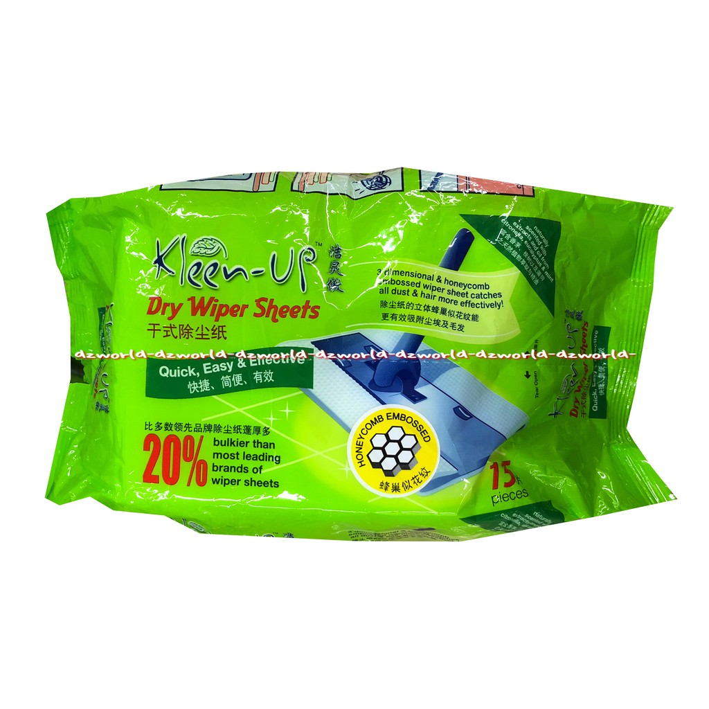 Jual Kleen Up Dry Wiper Sheets Tisu Kering Untuk Pel 15pcs Kleenup ...