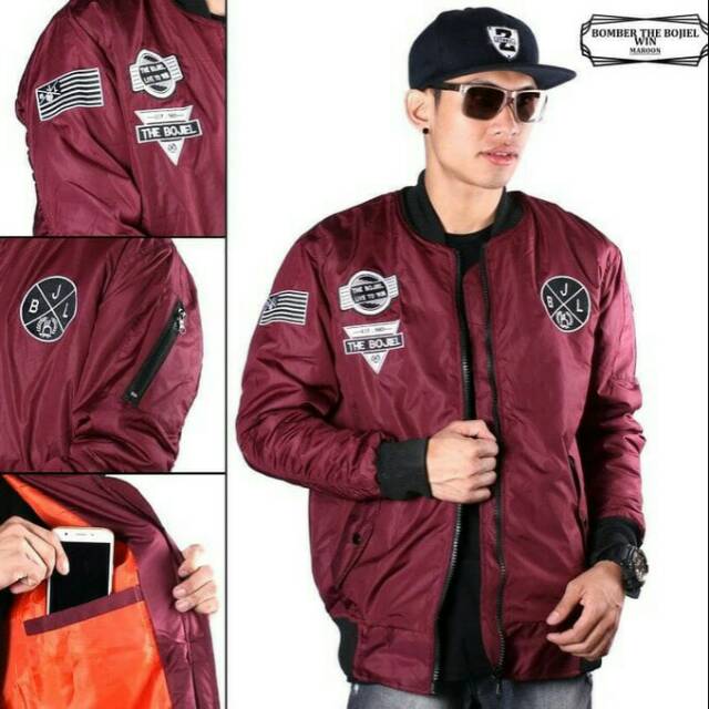 Jual BOMBER THE BOJIEL WIN MAROON | Shopee Indonesia