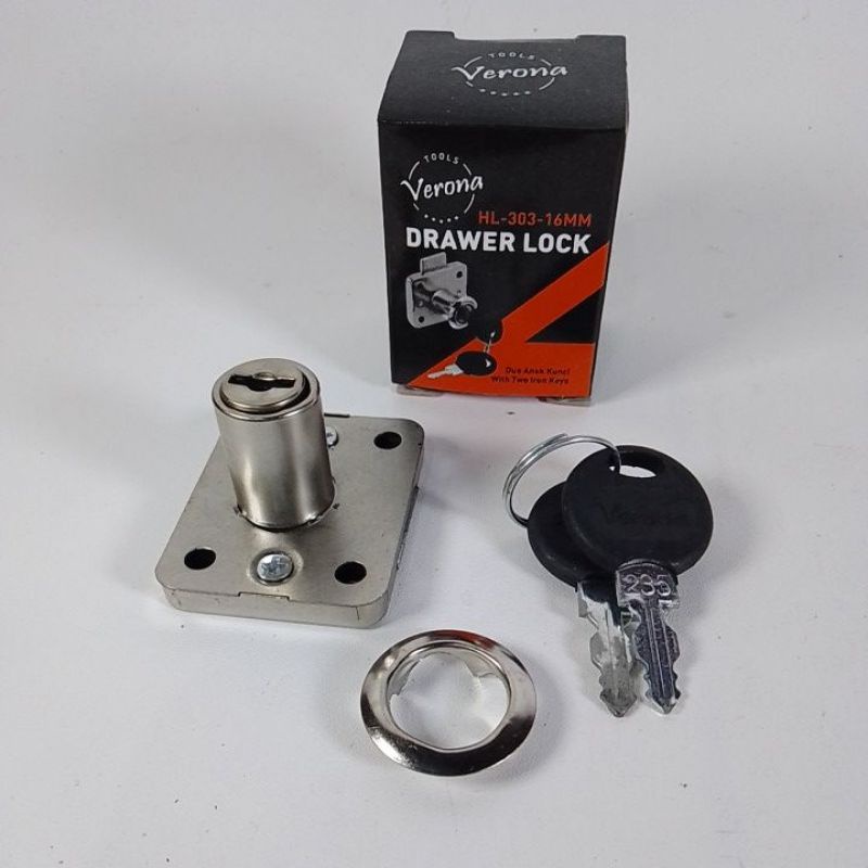 Jual Kunci Lemari Almari Kunci Laci Drawer Lock Verona 303 / 16mm ...