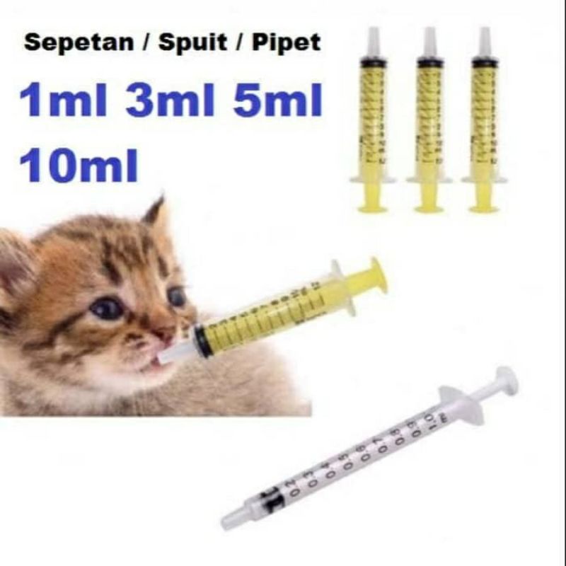 Jual Spet Spuit Susu / Obat Makanan Kucing & Anjing 1 ml 3 ml 5 ml 10 ...
