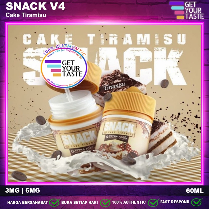 Jual Liquid Snack V4 Cake Tiramisu 60ML by Tetra | Shopee Indonesia