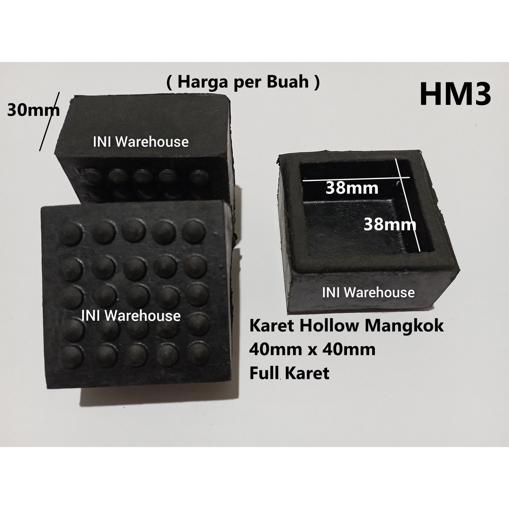 Jual HM3 - 1 Buah Karet Mangkok 40mm x 40mm Pengaman Kaki Meja Kursi Besi Hollow | Shopee Indonesia