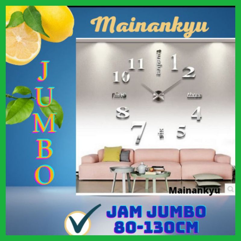 Jual Jam Dinding DIY ukuran JUMBO 80-130cm - Silver | Shopee Indonesia
