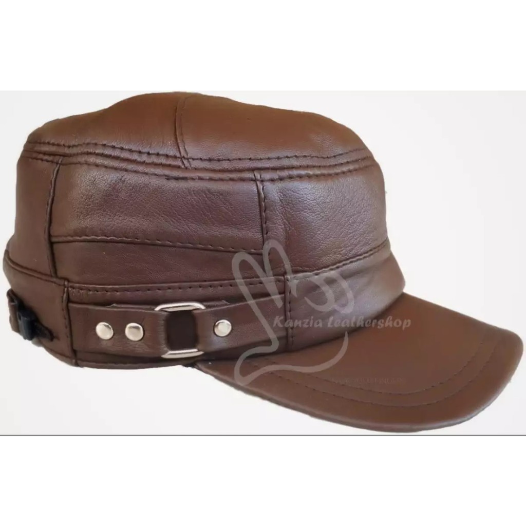 Jual topi kulit asli topi keren model mango | Shopee Indonesia