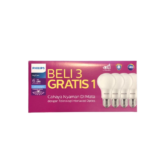 Jual 4pcs LAMPU PHILIPS Philip LED 6W 8W 10W 12W BELI 3 GRATIS 1 PAKET ...