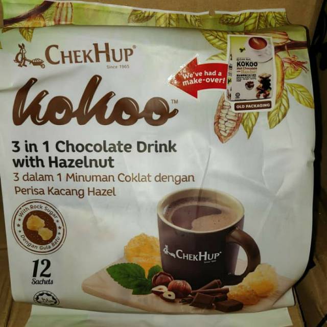 Jual Chek Hup Kokoo Hazelnut 3 in 1 ChekHup minuman coklat Chocolate ...