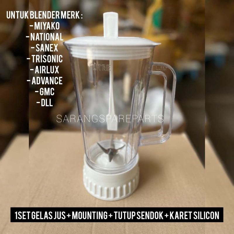Jual GELAS SET BLENDER JUS MIYAKO LAMA PUTIH / GELAS SET BLENDER JUS ...