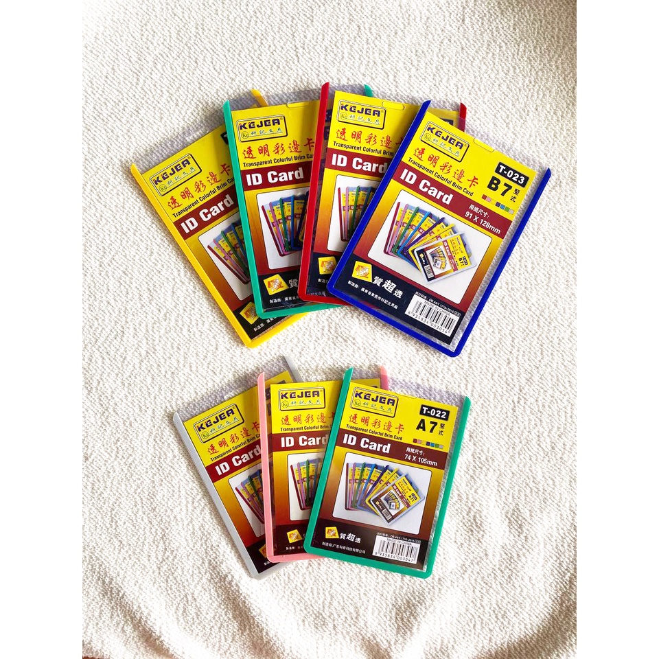Jual Name Tag ID Card Holder vertikal transparan warna warni | Shopee ...