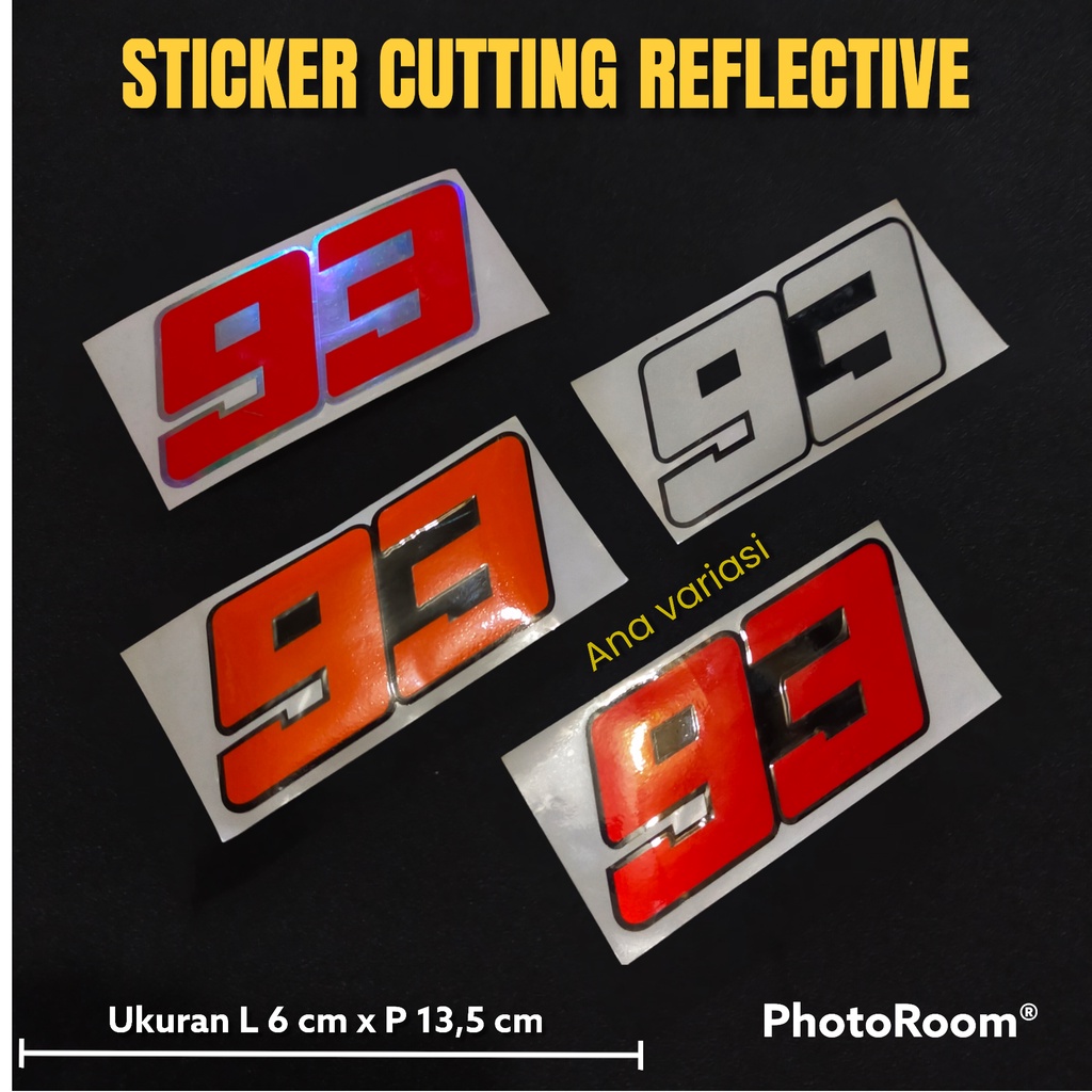 Jual stiker cutting angka 93 stiker motor road race 93 stiker motor 93 ...