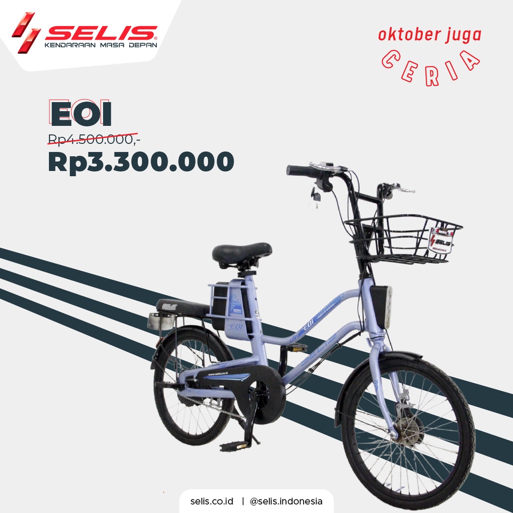 Jual Sepeda Listrik Selis Tipe EOI ( Energy Of Indonesia ) | Shopee ...