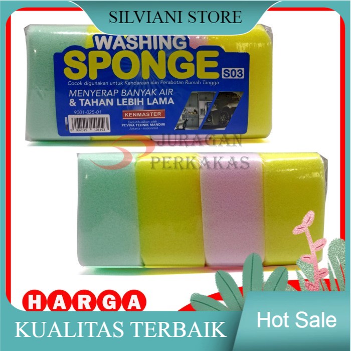 Jual KENMASTER BUSA CUCI MOBIL MOTOR SPONS SET 4 PCS WASHING SPONGE S03 ...