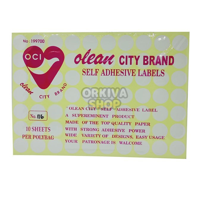 Jual Label Nama / Label Olean City No.116 Polos (10 Lembar) | Shopee ...