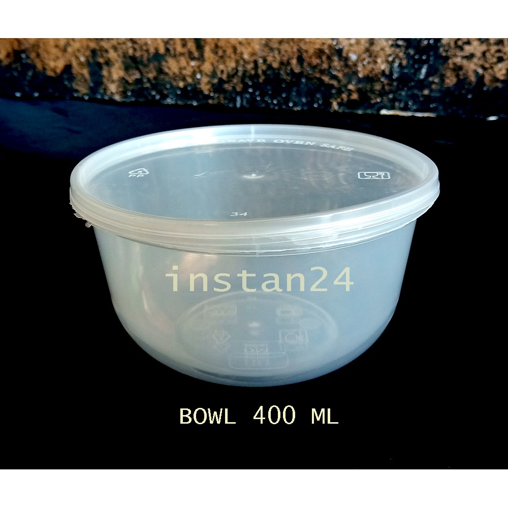 Jual Thinwall / plastik food container bowl 400 ml isi 25 pcs | Shopee Indonesia