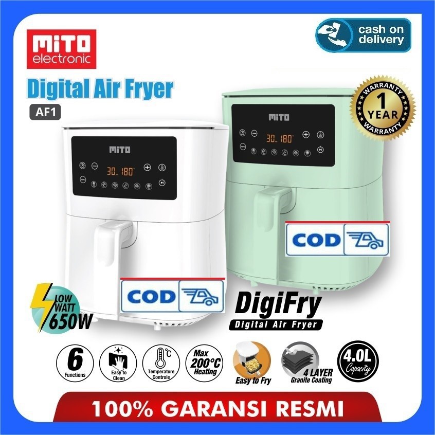 Jual Air Fryer Mito AF1 Deep Fryer Digital Kapasitas 4 Liter - Low Watt ...