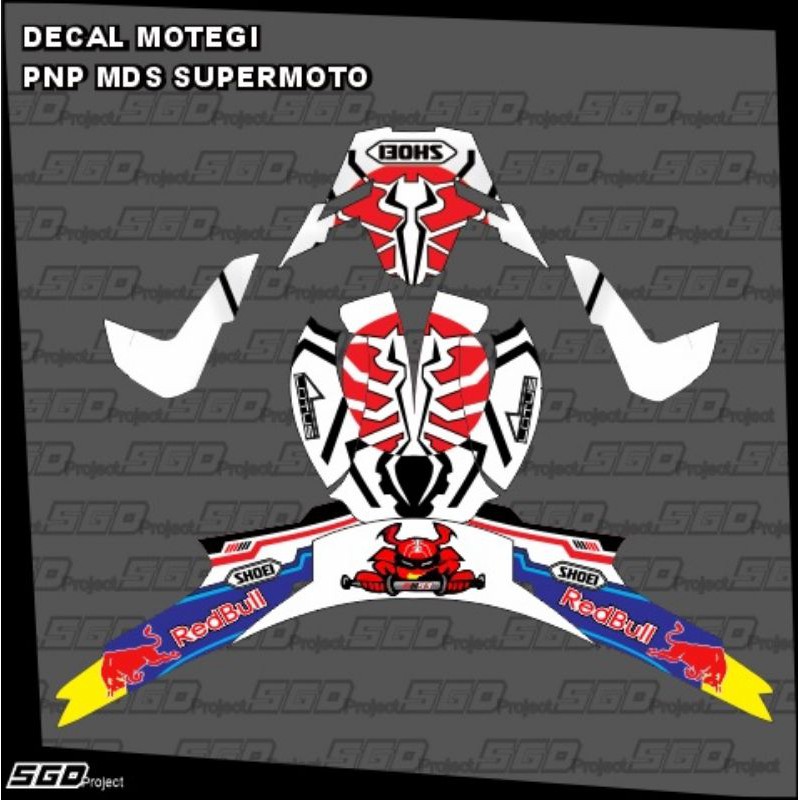 Jual Stiker Decal Helm Motif Motegi PNP MDS Superpro Supermoto | Shopee ...