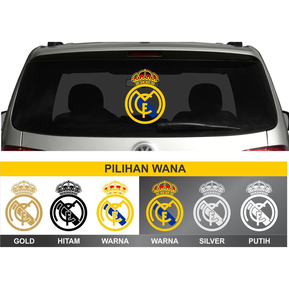 Jual Stiker Mobil Cutting Sticker Kaca & Body Mobil Real Madrid FC ...