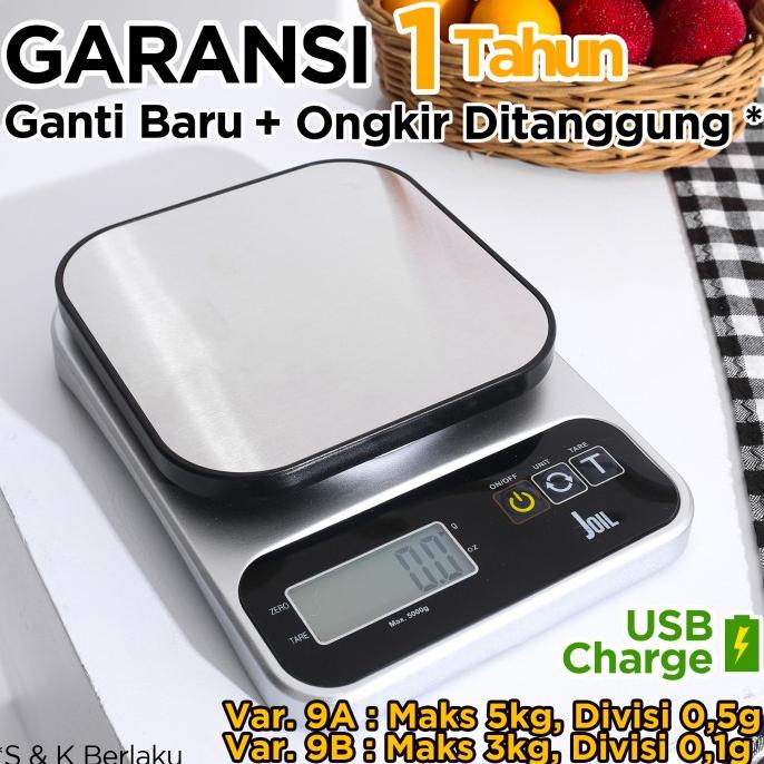 Jual Timbangan Digital Dapur Charger Akurat 3kg / 0,1g 5kg / 0,5g - Joil D9 | Shopee Indonesia