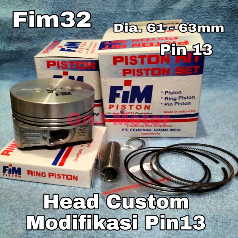 Jual Seher Piston Kit FIM Custom Motor Pin 13 Dome Bahan Mentah ...
